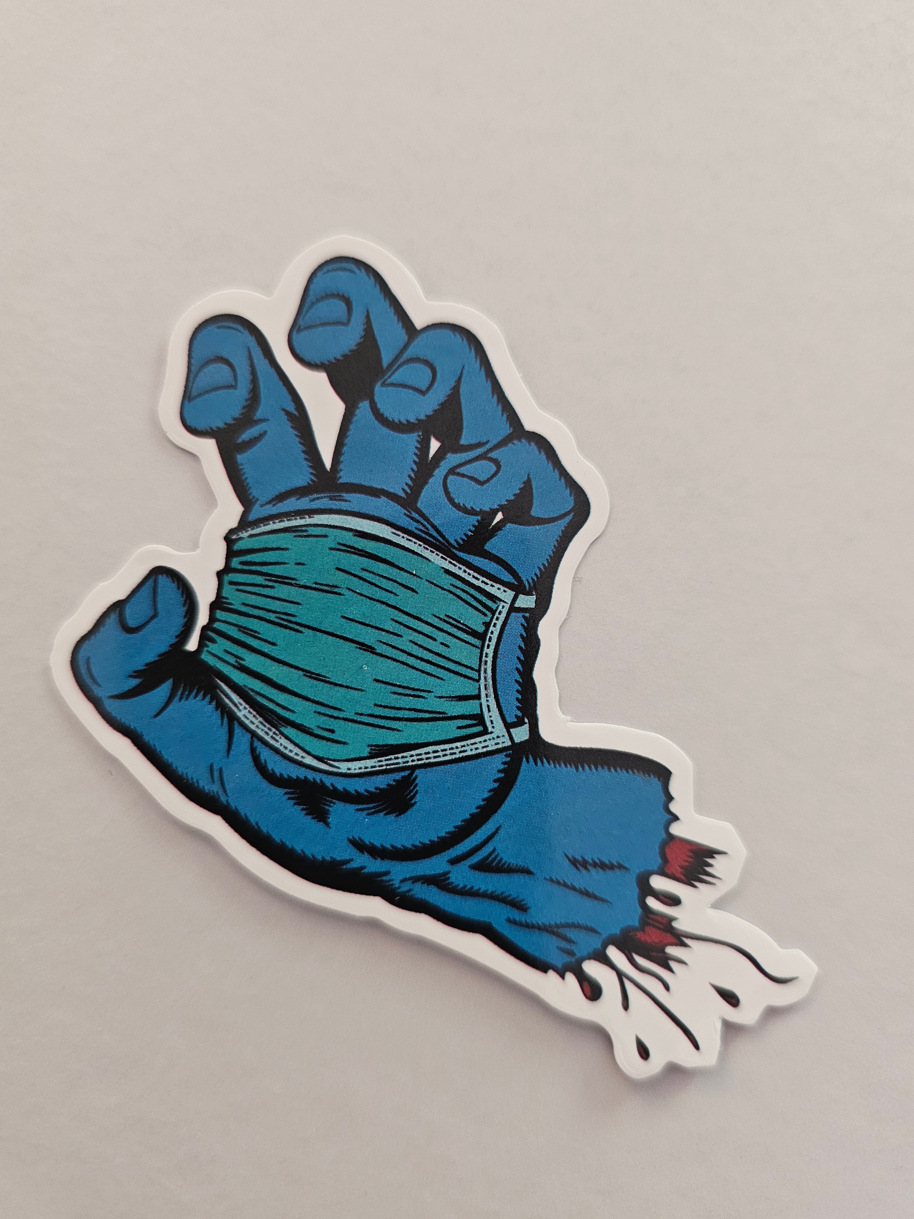 Masked Screaming Hand Sticker – Snark Gifts